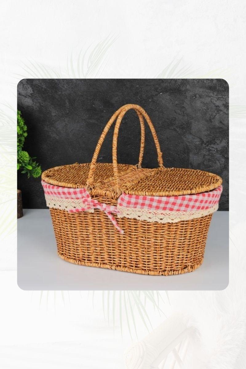 Piknik Sepeti Hasır Oval M1444 - Üyelere Özel + KDV
